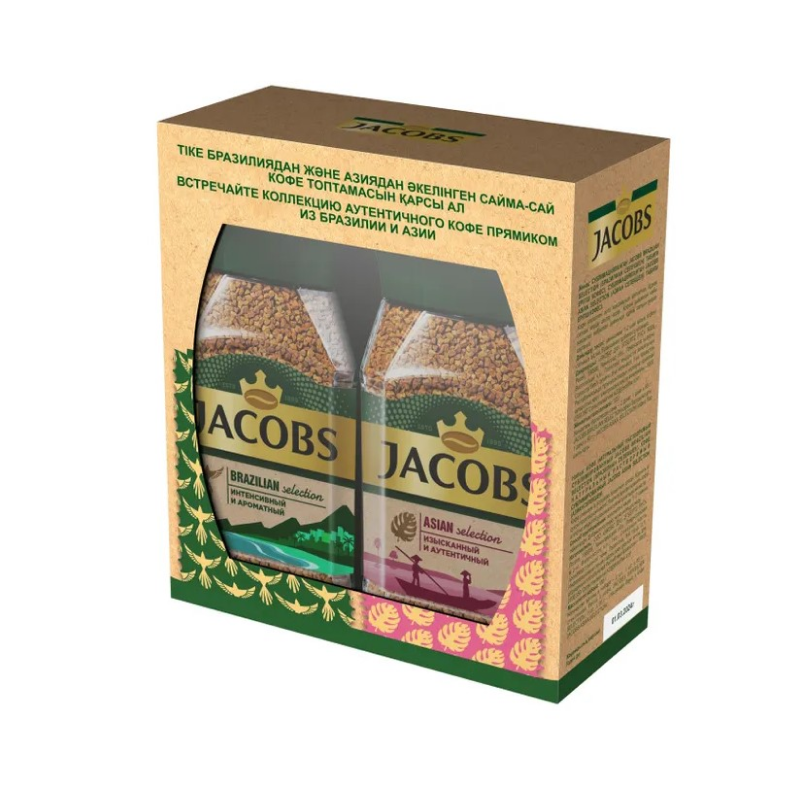 Набор Кофе Jacobs Brazilian 95гр/jacobs Asian 90гр Кор (Ресей/Россия ...
