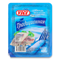 Сельдь филе-кусочки в Масле Традиционная Vici Лоток 400г (Ресей/Россия ...