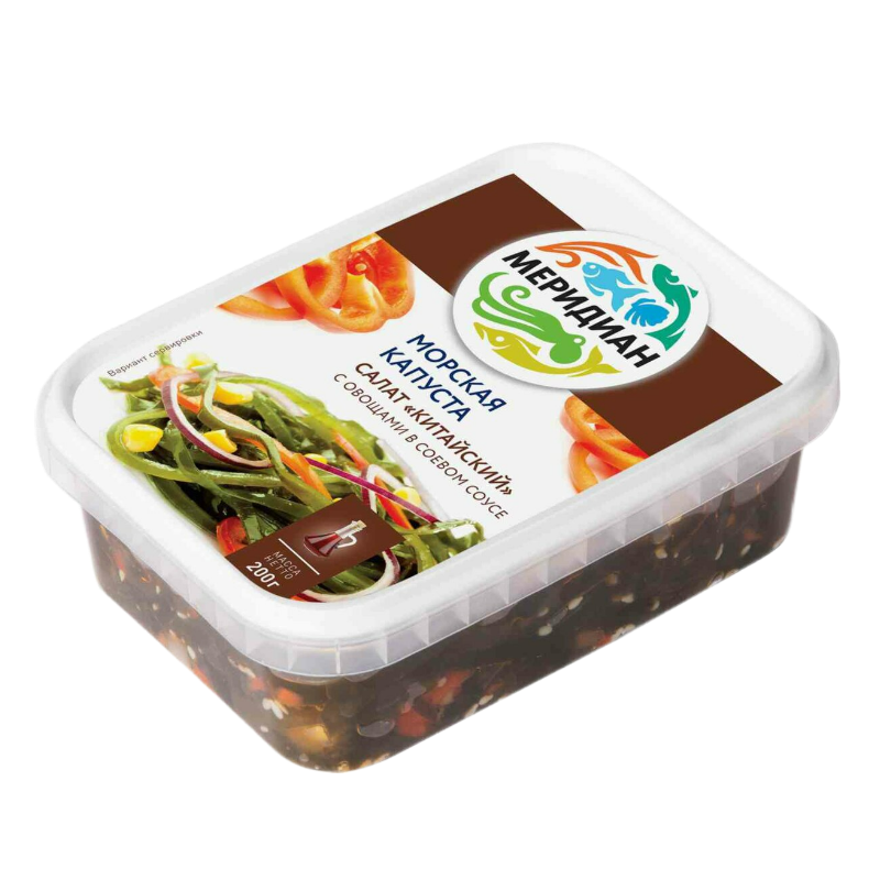 Салат Меридиан Китайский из Морской Капусты с Овощами 200гр Конт (Ресей ...