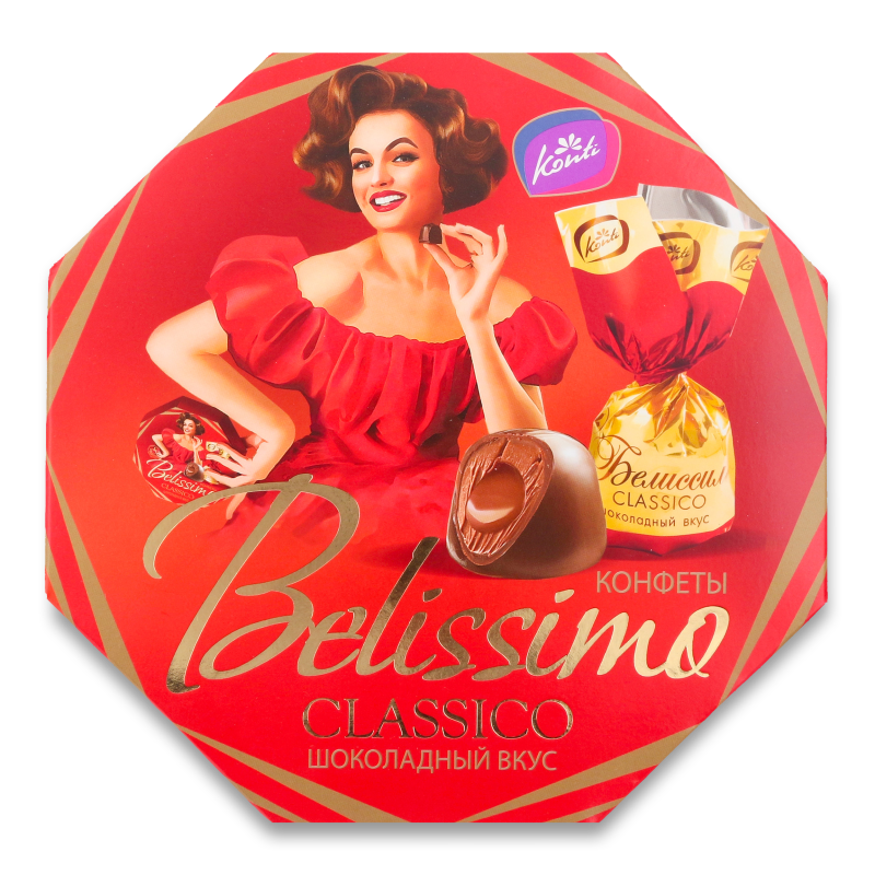 Конфеты Шоколадный Вкус Belissimo Classico Konti к/у 255г (Беларусь ...
